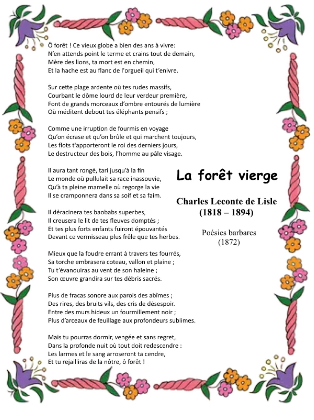 La poésie de mai de Maurice : la forêt vierge