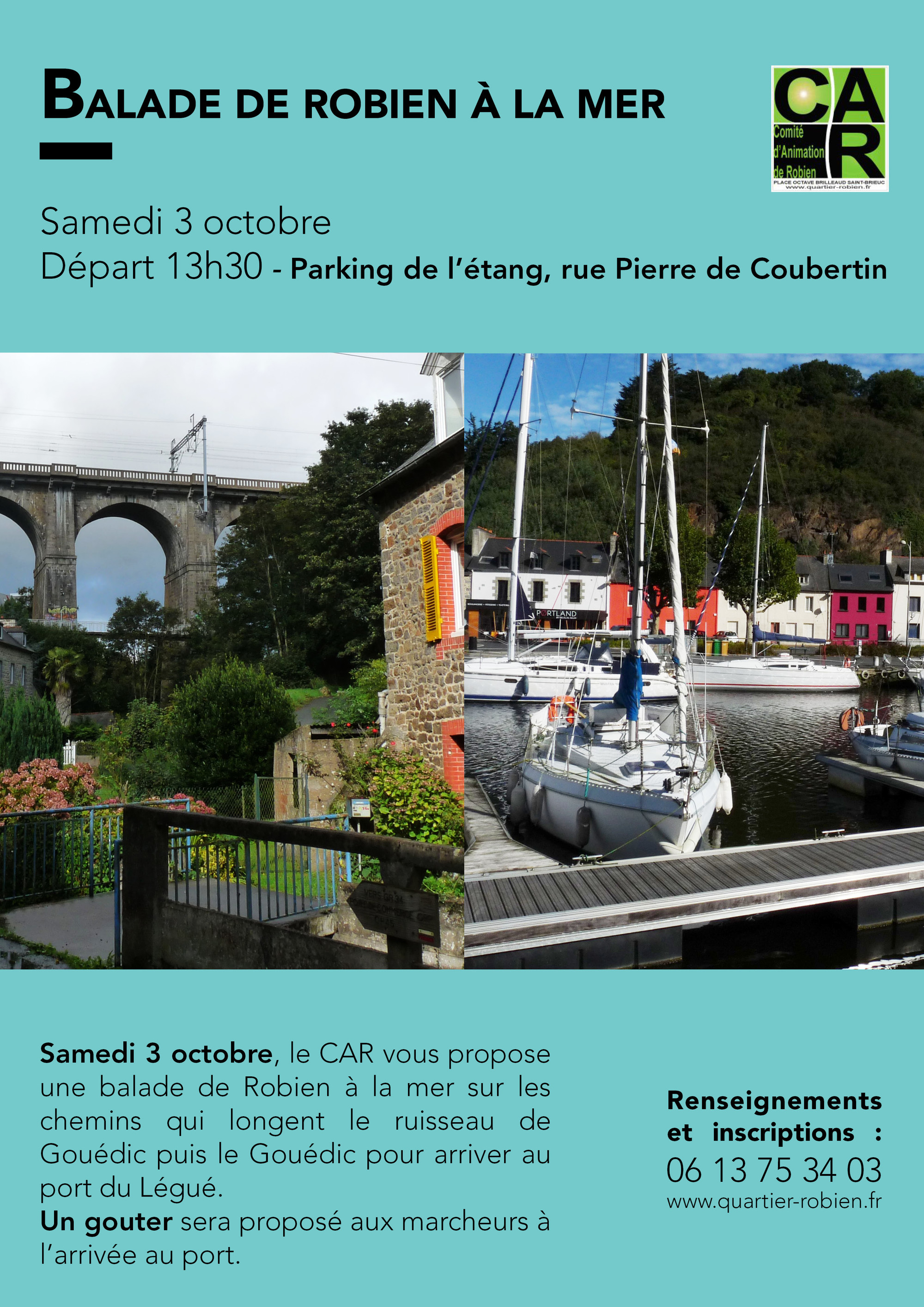Une balade de Robien à la mer samedi 3 octobre après midi